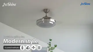 42-inch retractable blade ceiling fan with integrated led light and dc motor for home office
