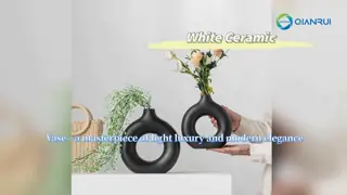 hollow geometric ceramic vase for modern home decor
