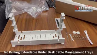 no drilling under desk extendable desk cable organizer with clamp for home office