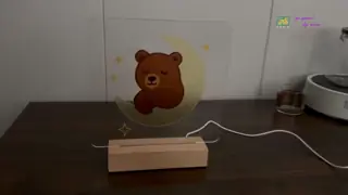 5v baby room led night light soft glowing acrylic edge lit sign with printing bear