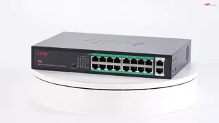 desktop fanless 18 port gigabit uplink poe switch with 16x10/100m rj45 ports
