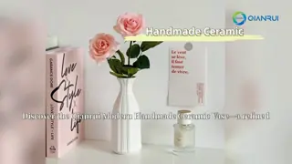 artistic ceramic vase with flowing line design