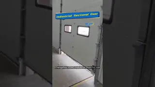 automatic industrial sectional overhead door windproof with pedestrian window for warehouse loading