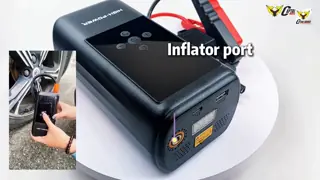 smart compact 12v jump starter with digital display 150psi air compressor & 6400mah battery