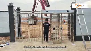 single door full height turnstile gate rfid entry for construction entrances