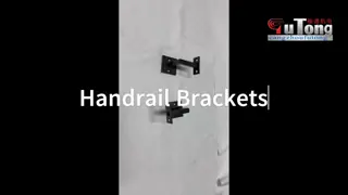stainless steel 304 fixed handrail bracket with matte black powder coating and customizable dimensio
