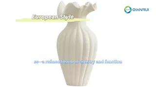 ruffled rim ceramic vase for modern home decor