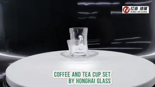12 pcs clear cup and saucer set 90ml 3.04oz for serving hot / iced drinks