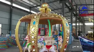 8 passengers crown amusement ride carousel merry go round ride 220v