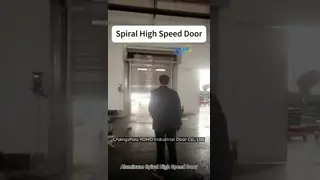full view high speed aluminum spiral roll up shutter door for metal processing plants