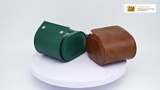 green / brown single watch case foam interior embossed packaging boxes