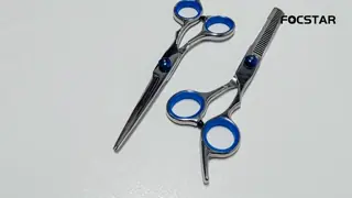 customized logo 6.5 inch stainless steel hairdressing scissors with silicone ring