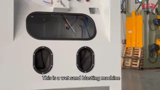 sandblasting of alloy wheel surfaces closed loop wet sandblasting cabinet dust-free water sand blast