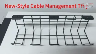 39x12.5x11cm black under desk wire cable basket | wall mount cable organizer for office & garage