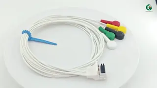 compatible mortara h3 5 ecg lead wires  holter cable iec aha snap type