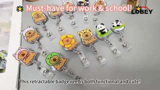 metal abs cartoon clip on retractable badge reels holder custom print