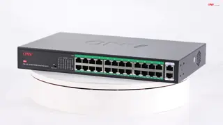 unmanaged mode 24 port poe switch plug and play design for gigabit uplink networking