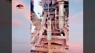 50hp small water well drilling rig diesel engine trailer type 600m