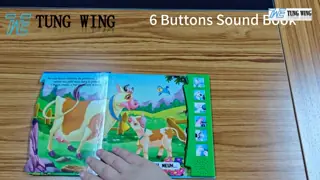 6 pet button sound module for animal sound board book , funny baby music book