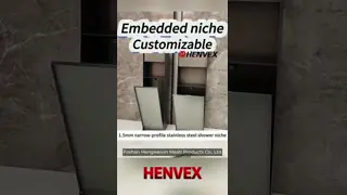 304 stainless steel shower niche with hidden toilet brush and multi-functional