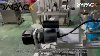 plc hmi compact semi automatic labeling machine for sticker printing