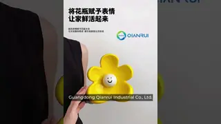 colorful smiley flower vase set for desktop decor
