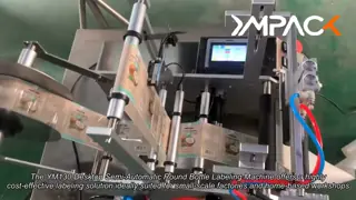 semi automatic round bottle labeling machine can be paired with date code label printing machine