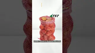 53*89cm red white color plastic pp leno mesh bag for potato packing
