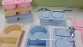 silicone reusable snack containers with lids, 3 pack double/2 compartment snackle box container