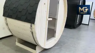 premium outdoor barrel sauna for swimming pool terrace