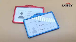 letter aluminium vertical id card holder lanyard badge exhibition personnel badge