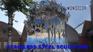 wonders casting stainless steel sculpture metal wave sculpture 250cm