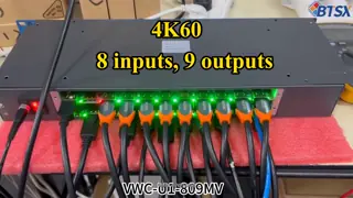 bitvisus 4k60 8 in 9 out video wall controller rs232 hdmi/dp network web control 2x2 video wall