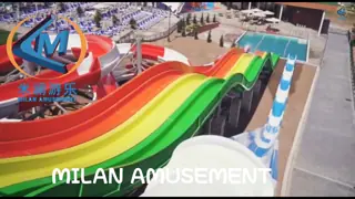 custom height commercial water amusement park equipment fiberglass body slide design