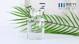 50ml flat glass perfume bottle with clear syrlyn cap