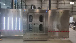 vertical industrial glass washing machine 22kw 380v glass cleaning equipment