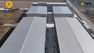 pre engineered steel structure workshop construction with steel color sheet cladding