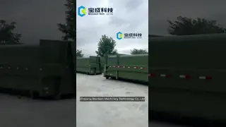 horizontal   smart bin auger marine solid hydraulic  refuse trash waste garbage compactor