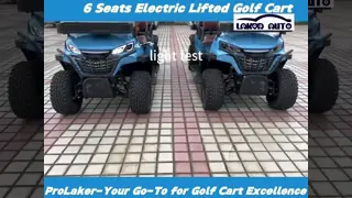 6 seats electric lifted golf cart with lead-acid battery 8-10 hours charge time 110v ac to dc 48v