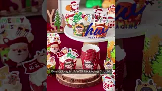 christmas cupcake wrappers santa snowman reindeer food safe baking cups festive holiday party desser