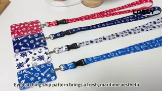 sublimation printing fashionable polyester id card holder lanyard cruise ship pattern eco friendly