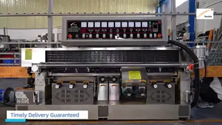 9 motors straight line glass edging machine 6.6x1.0x2.6m total dimension