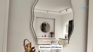 personalized irregular demister led backlit mirror wall mounted smart lighting for bathroom