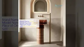compact bathroom pedestal basin square gradient amber resin top oem