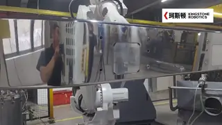 fully automatic robot grinding machine for chrome plated motorcycle exhaust muffler