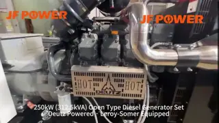 250kw 312.5kva deutz open type diesel generator set 3 phase 4 wire with leroy somer alternator
