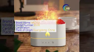 portable fire flame lava crack design aroma humidifier with color changing light