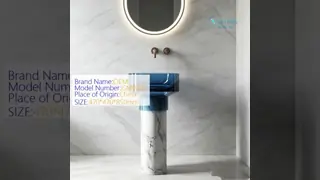 square cobalt resin top pedestal sink pedestal freestanding column for lavatory
