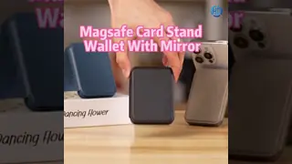anti scratch magsafe card wallet with tri fold layout / mirror