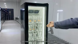 1600mm display glass door freezer fan cooling 180l presentation led display fridge